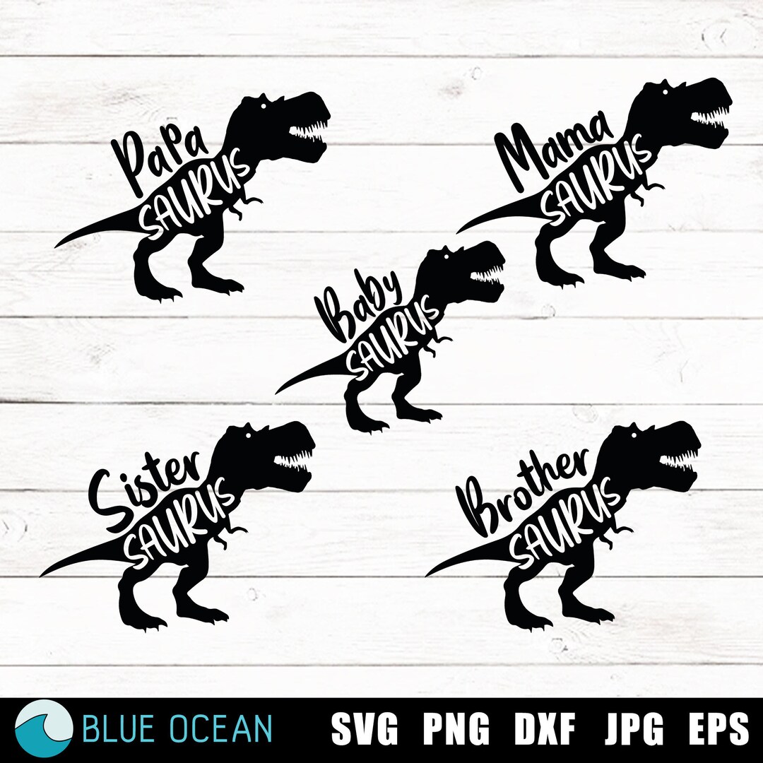 Family Saurus SVG, Saurus Bundle SVG, Dinosaur Family Svg, T-rex Bundle ...