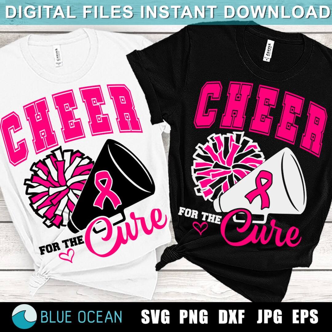 Cheer for the Cure SVG, Breast Cancer SVG, Cheer Mom SVG, Cheerleader ...