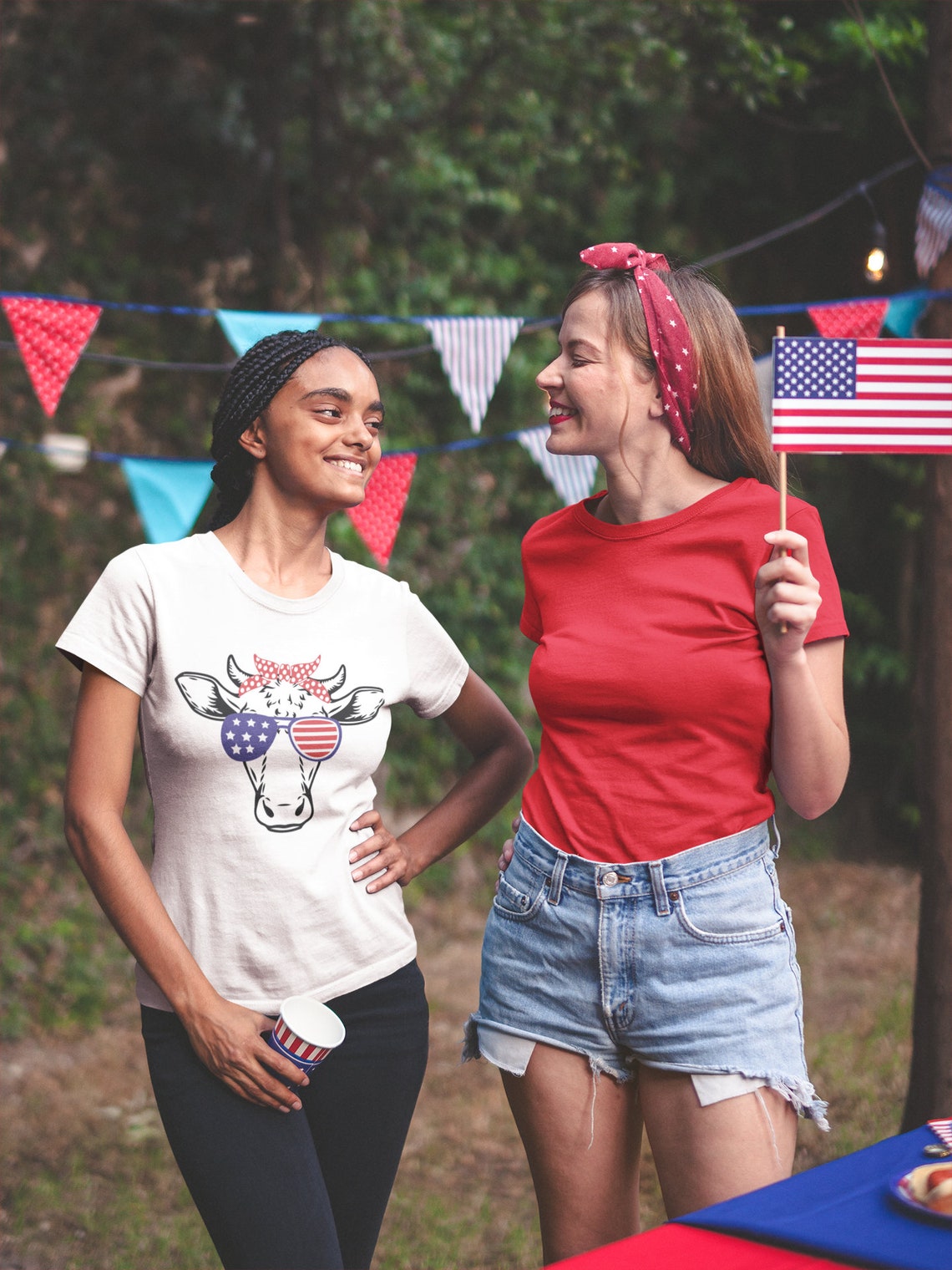 4th of July Cow SVG Cow With American Flag Sunglasses - Etsy