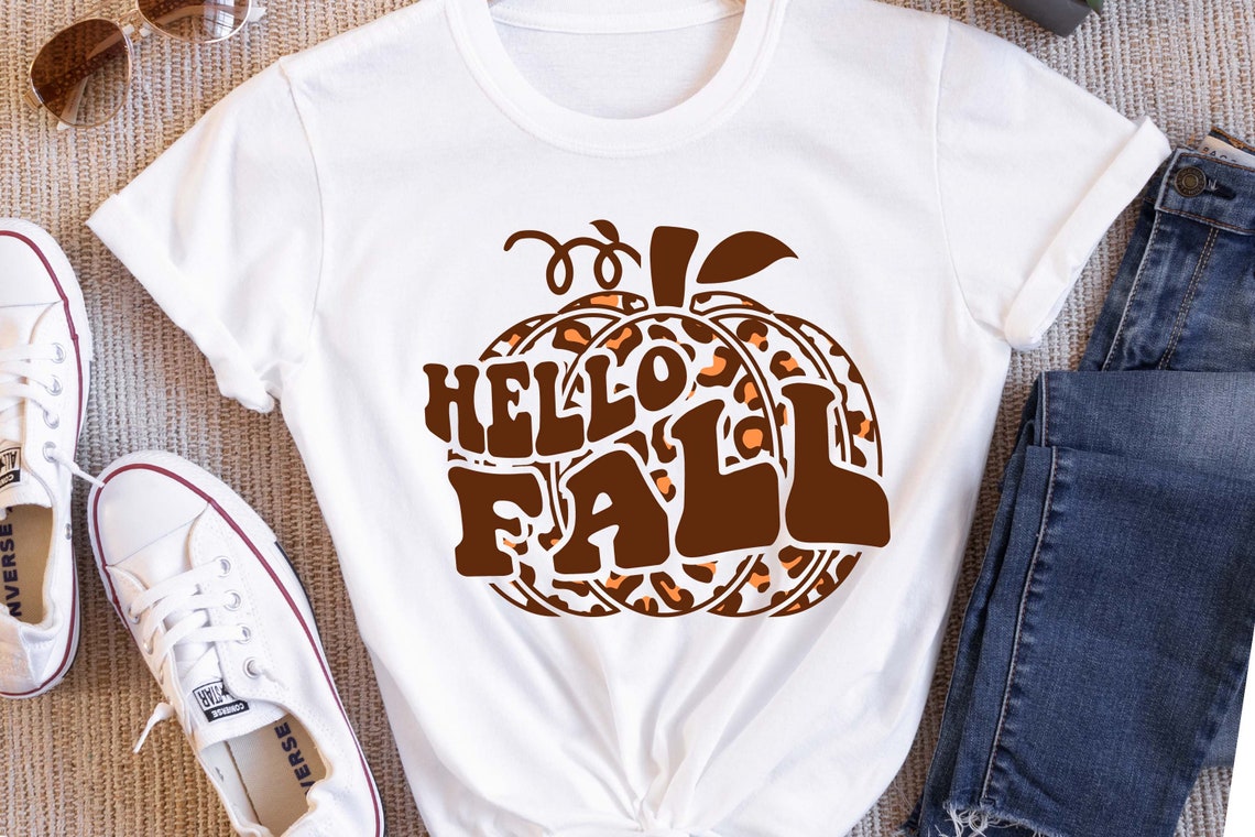 Hello Fall SVG Fall SVG Pumpkin SVG Groovy Thanksgiving Svg - Etsy