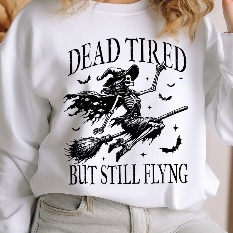 Dead Tired but Still Flying Png, Witch Png, Halloween Png, Halloween ...