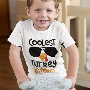 Coolest Turkey in Town SVG: Thanksgiving Boy Turkey Face Cut Files ...