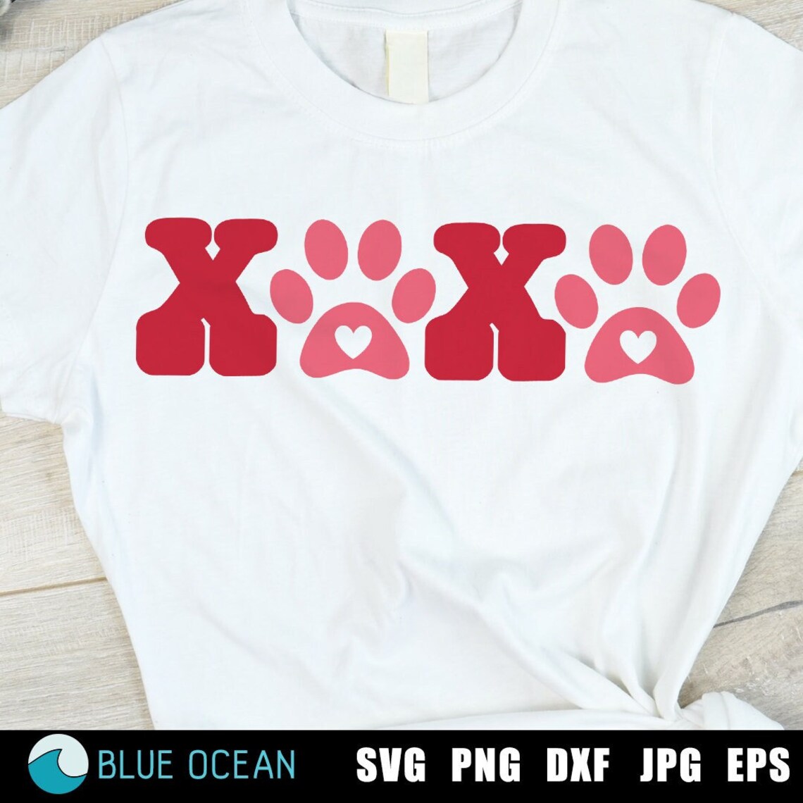 Valentine's Day Svg Xoxo Paw Prints Svg Funny Valentine - Etsy