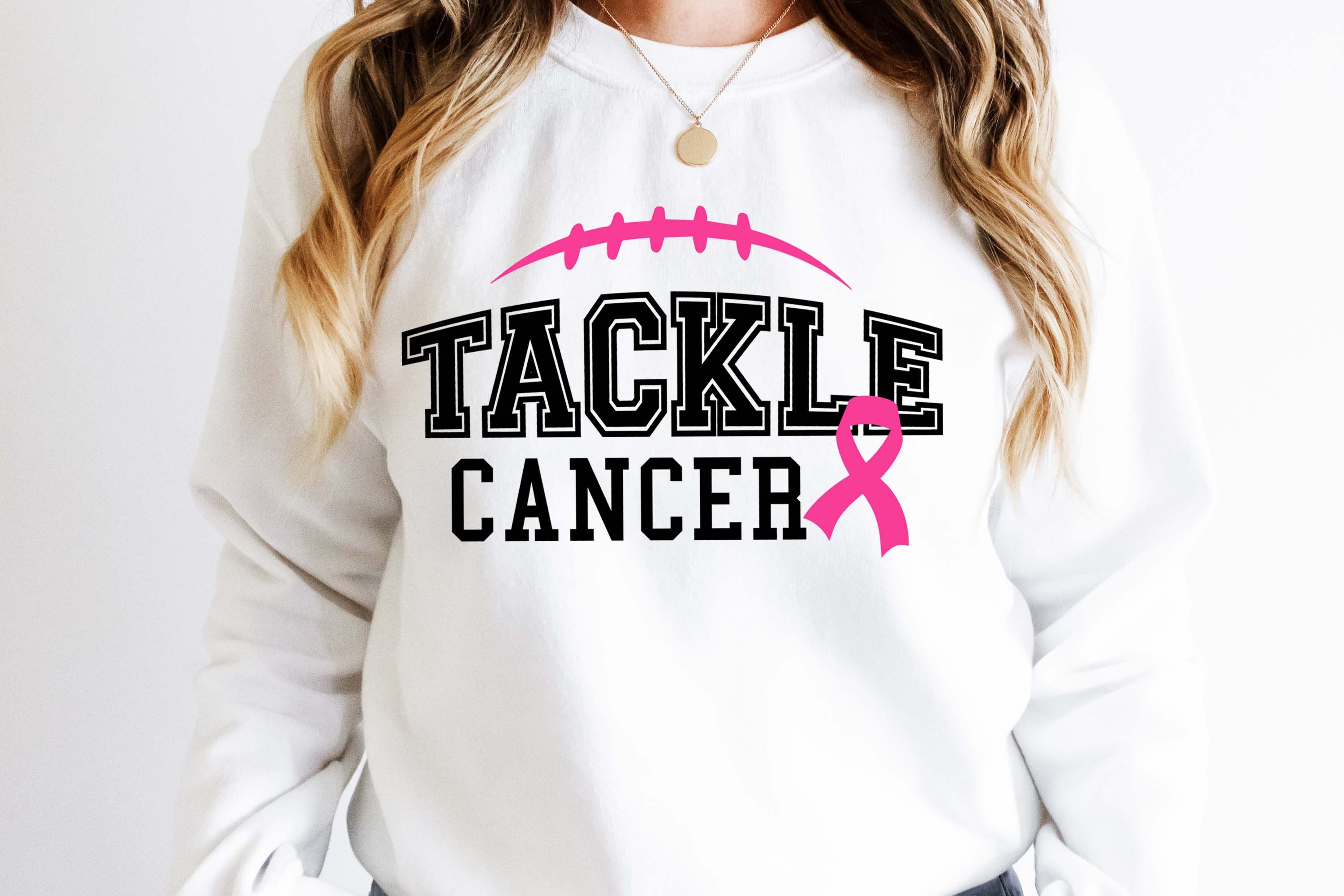 Tackle Cancer SVG: Breast Cancer Awareness, Football Design (digital ...