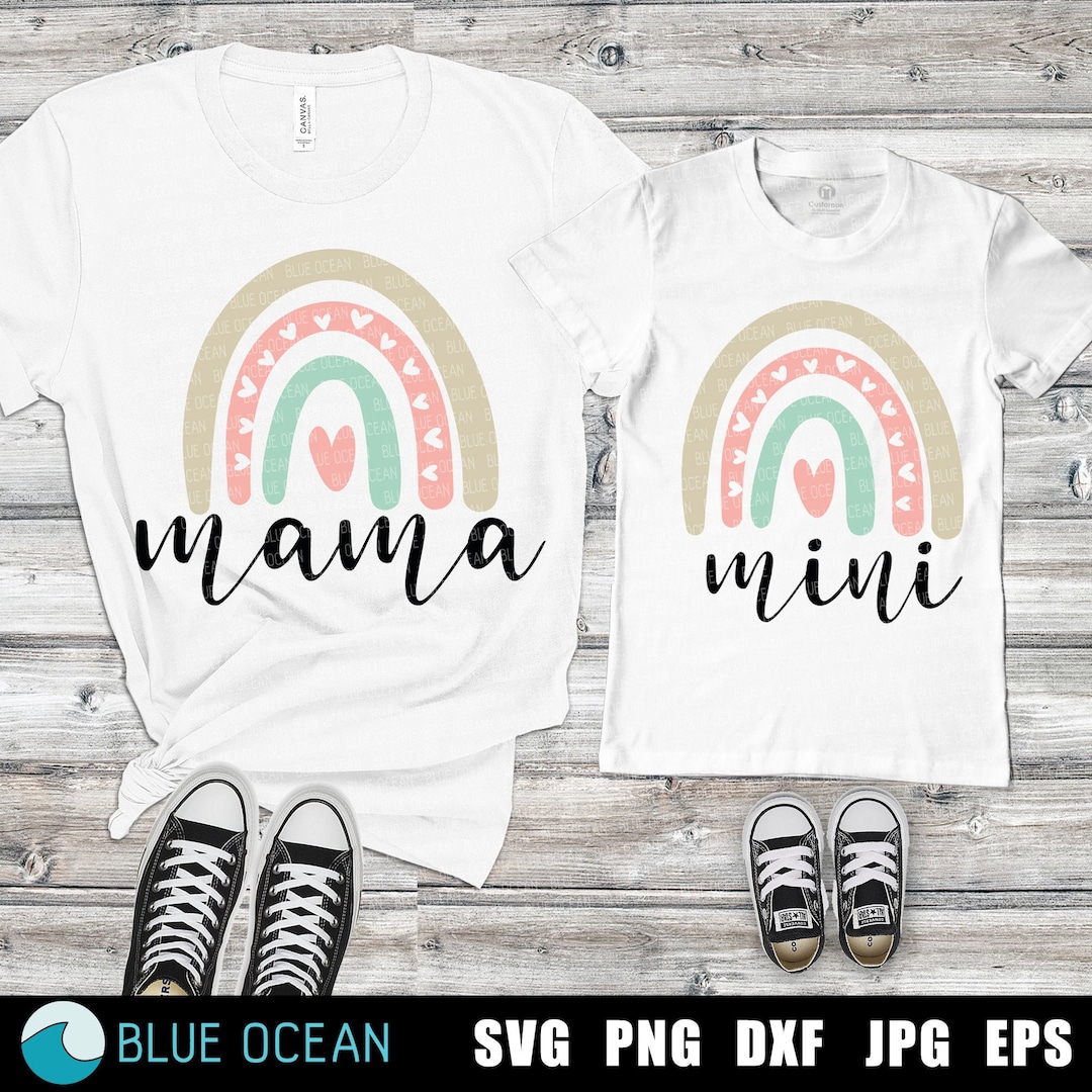 Mama Mini Rainbow SVG Mama Mini SVG Mama and Mini SVG Mom - Etsy