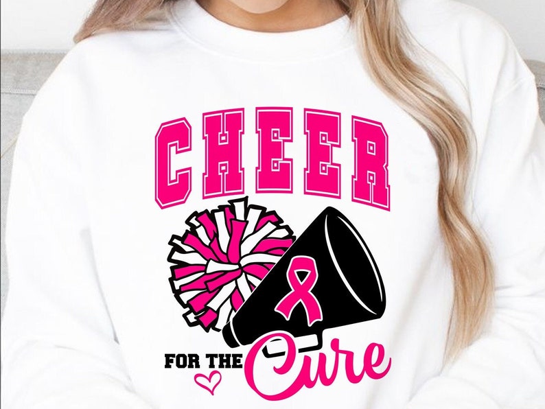 Cheer for the Cure SVG, Breast Cancer SVG, Cheer Mom SVG, Cheerleader ...