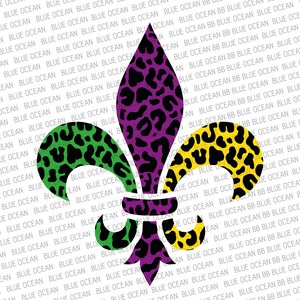Mardi Gras Svg, Fleur De Lis SVG , Leopard Print Sublimation, SVG Cut ...