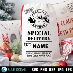 Santa Sack SVG, Santa Express Svg, North Pole Express Svg, Santa Sack ...
