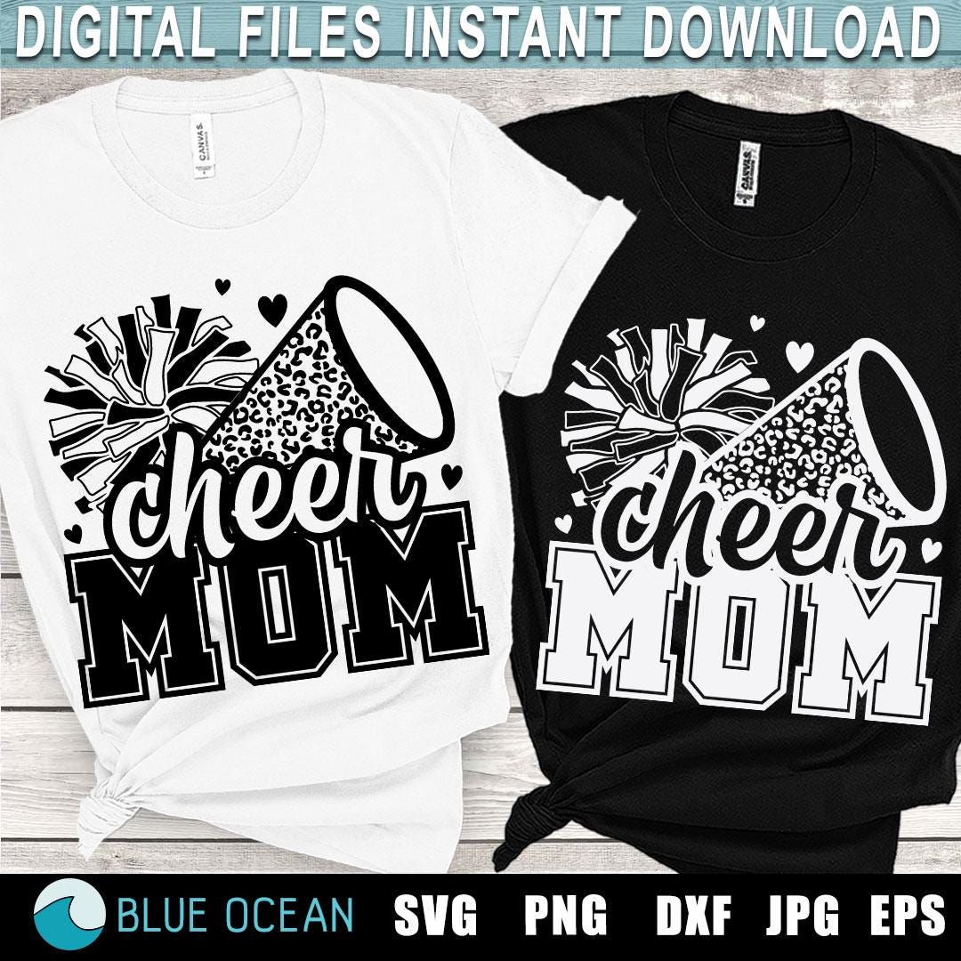 Cheer Mom Svg, Leopard Megaphone Svg, Cheerleader Svg, Cheerleader ...