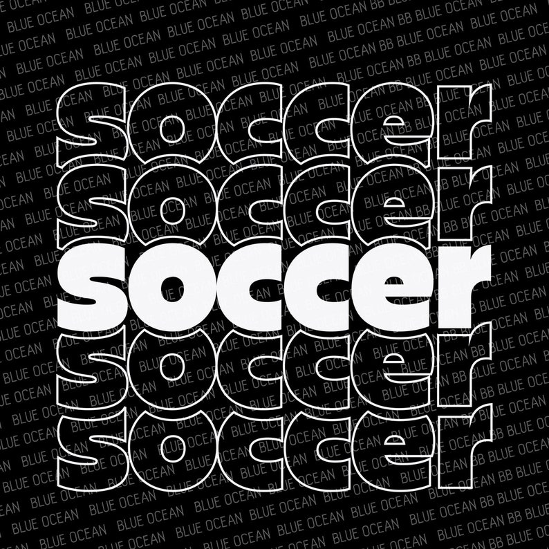 Soccer SVG Stacked Wording Soccer Word Svg Sublimation Png - Etsy