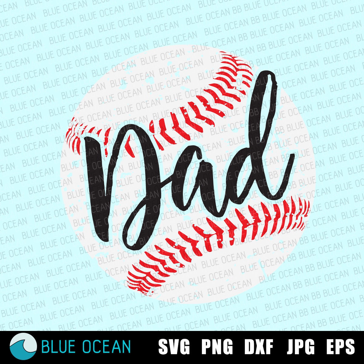 Fathers day SVG Baseball Dad SVG Baseball grunge ball | Etsy