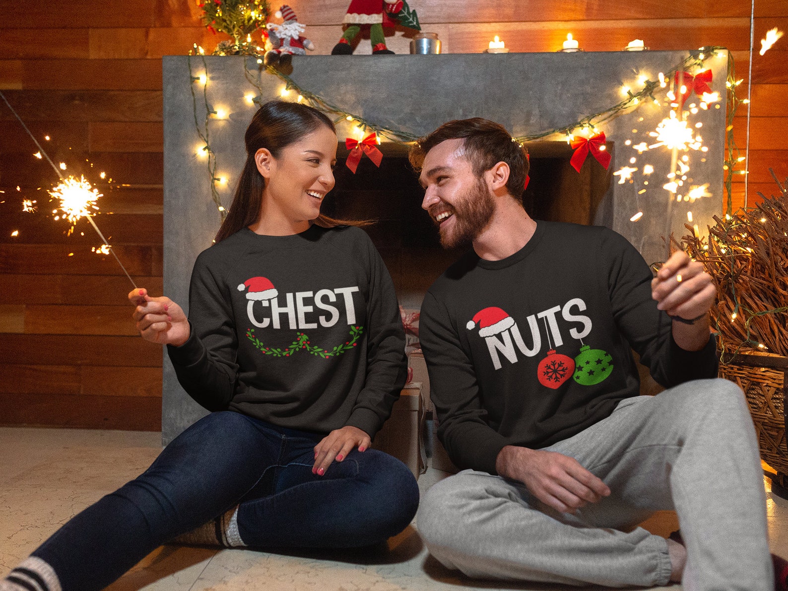 Chest Nuts SVG Christmas Couple Shirts SVG Funny Christmas - Etsy