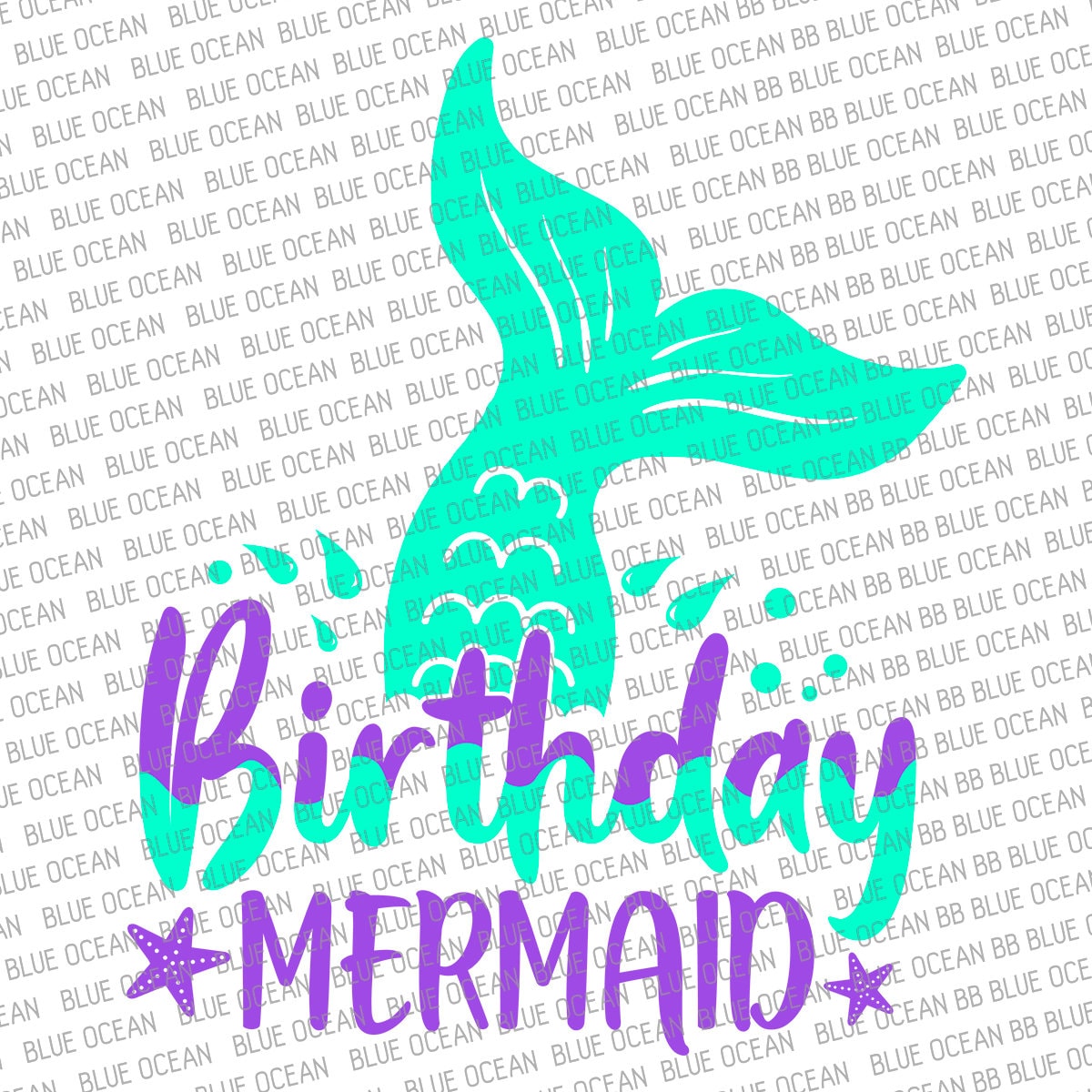 Birthday Mermaid SVG Mermaid Tail SVG Mermaid Party Tshirt | Etsy