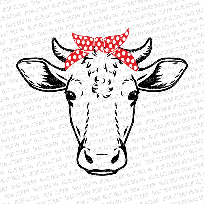 Cow With Bandana SVG Cow SVG Red Bandana SVG Files for | Etsy