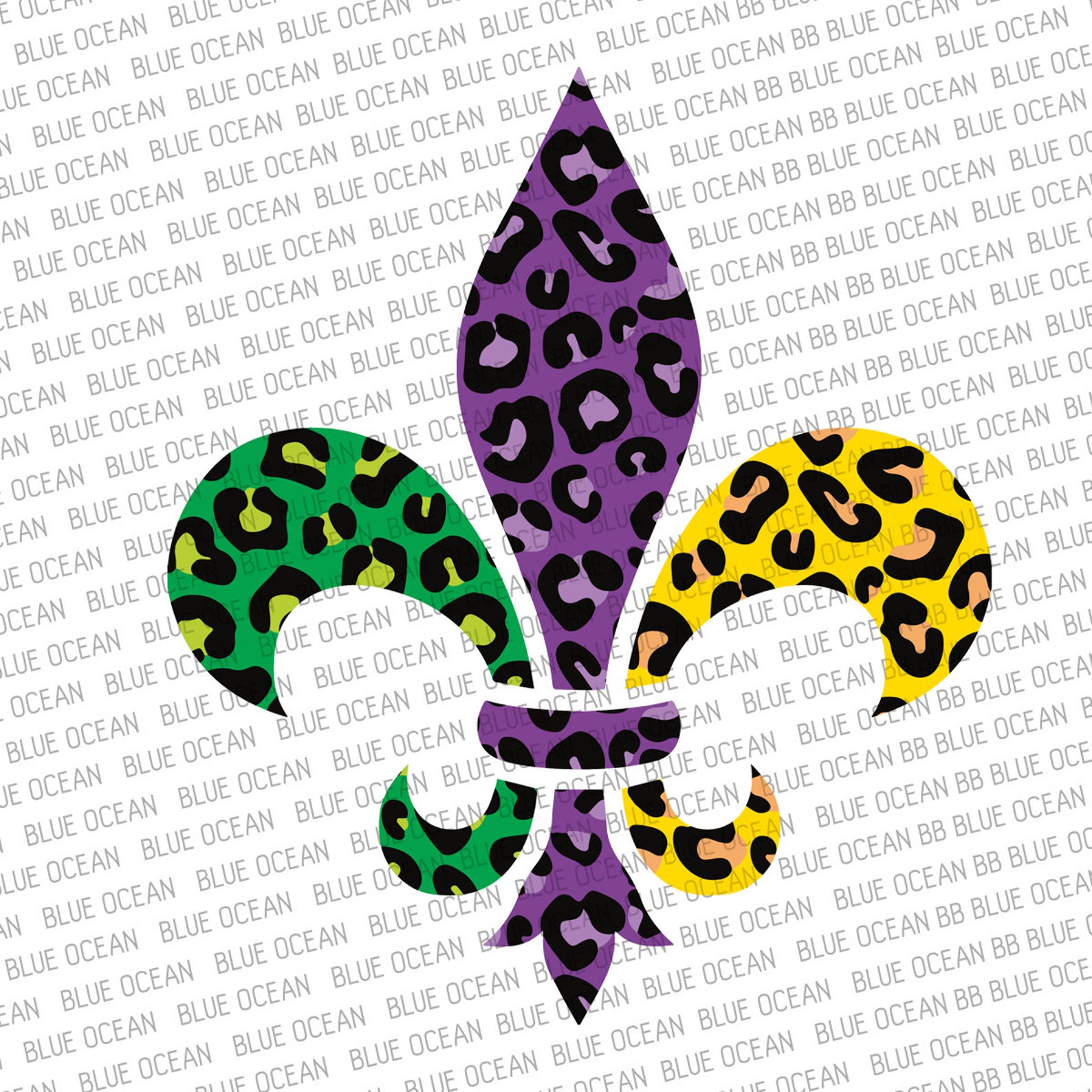 Fleur De Lis Leopard SVG Mardi Gras Fleur De Lis Animal | Etsy