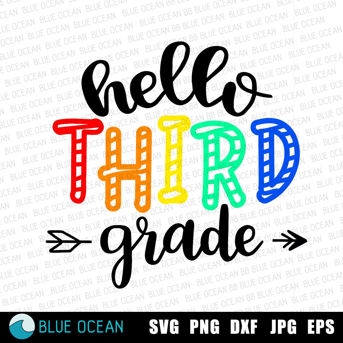 Hello Third Grade SVG Back to School SVG First Day of School - Etsy