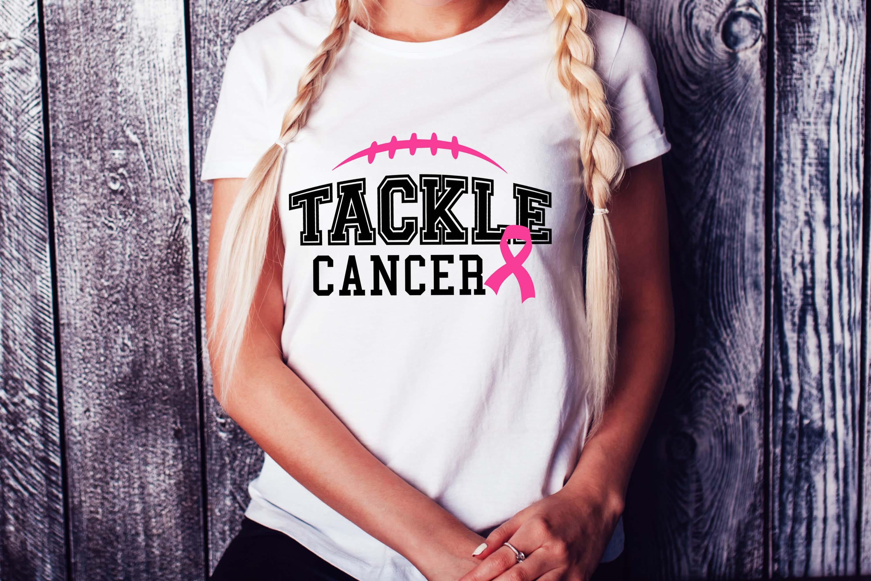 Tackle Cancer SVG: Breast Cancer Awareness, Football Design (digital ...