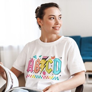 ABCD Teacher Png, Back to School Png, Retro Teacher Png, Kindergarten ...