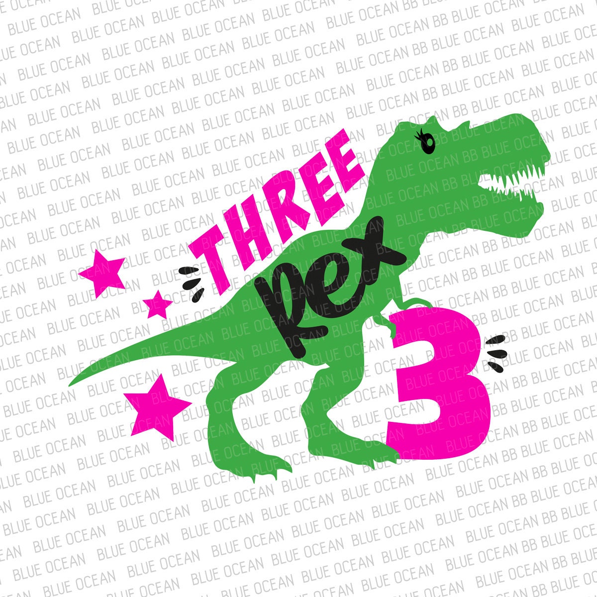 Three Rex SVG Three Rex Birthday Girl Svg Dinosaur Birthday | Etsy