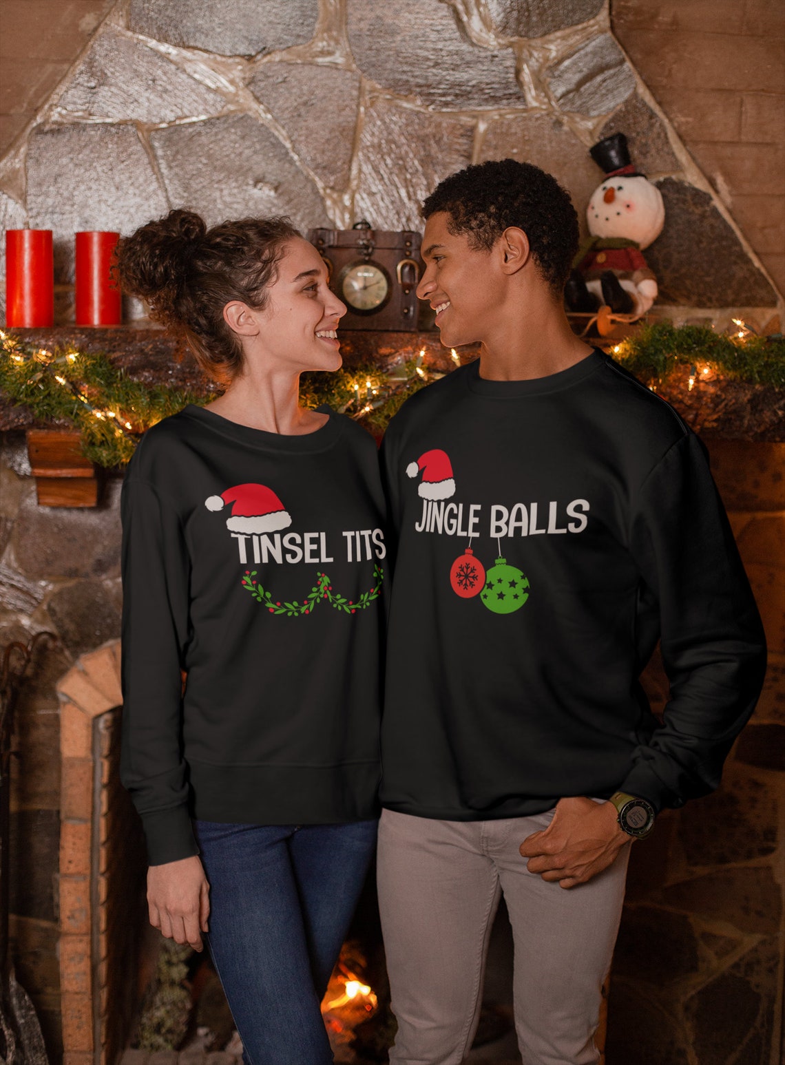 Jingle Balls Tinsel Tits SVG Funny Christmas SVG Couple - Etsy