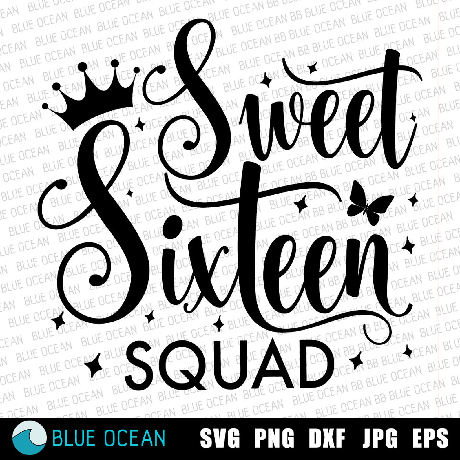 Sweet Sixteen Svg Sweet Sixteen Squad Svg Sweet 16 Svg 16th Etsy