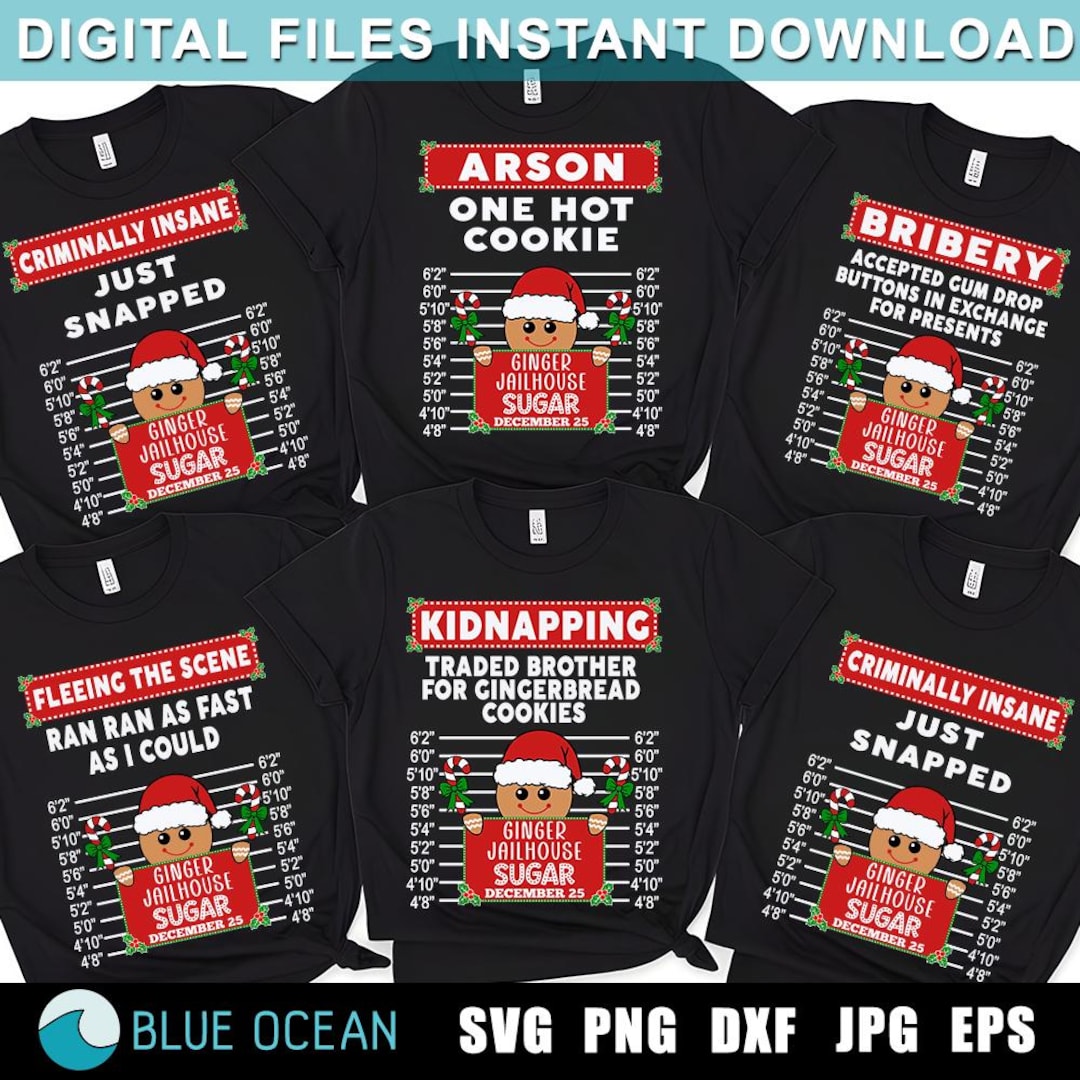Gingerbread Inmate Christmas SVG, Group Matching Christmas Svg, Funny ...
