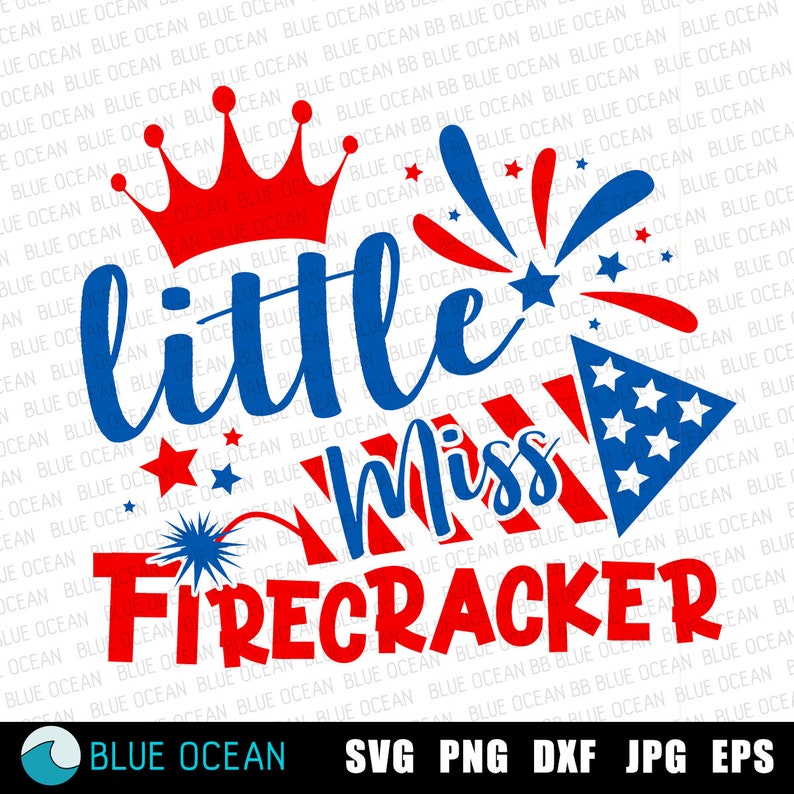Little Miss Firecracker SVG 4th July SVG Patriotic girl | Etsy