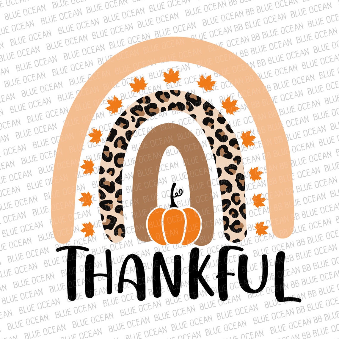 Thankful Rainbow SVG Leopard Rainbow SVG Thanksgiving | Etsy