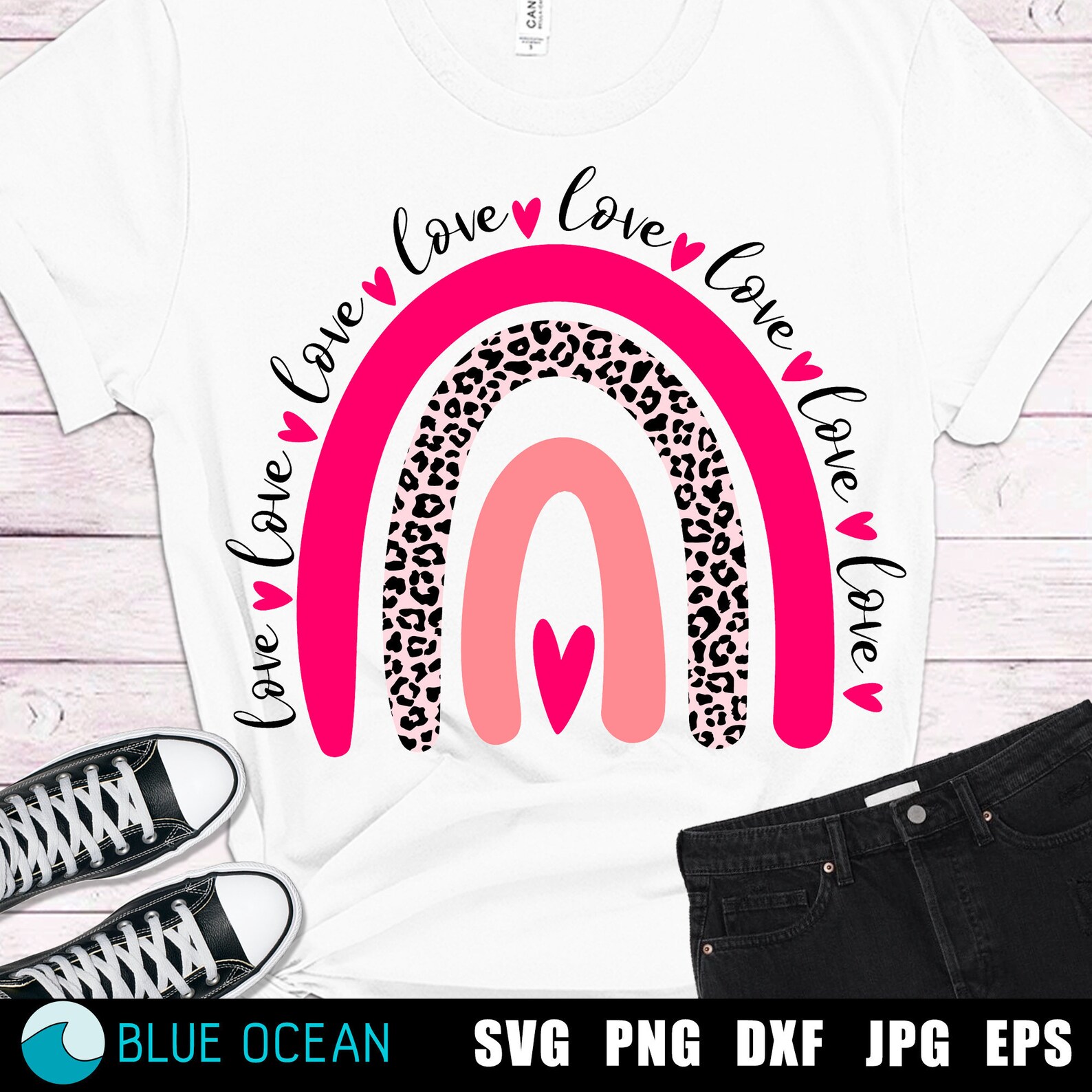 Valentines Rainbow SVG Love Rainbow Valentines Day SVG - Etsy