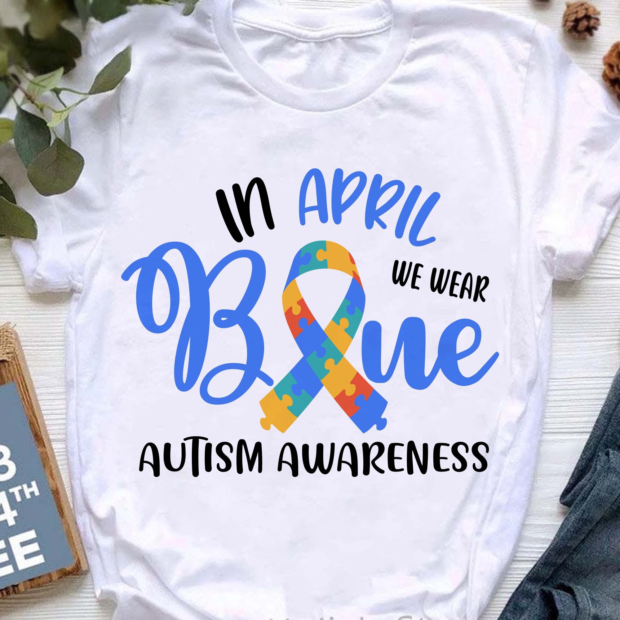 In April We Wear Blue SVG Autism Awareness SVG Puzzle Piece - Etsy