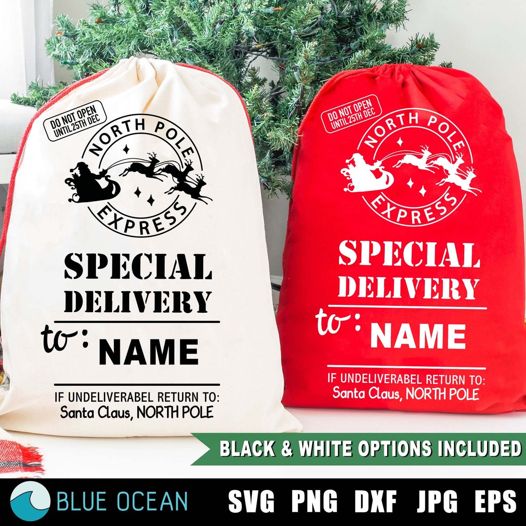 Santa Sack SVG, Santa Express Svg, North Pole Express Svg, Santa Sack ...