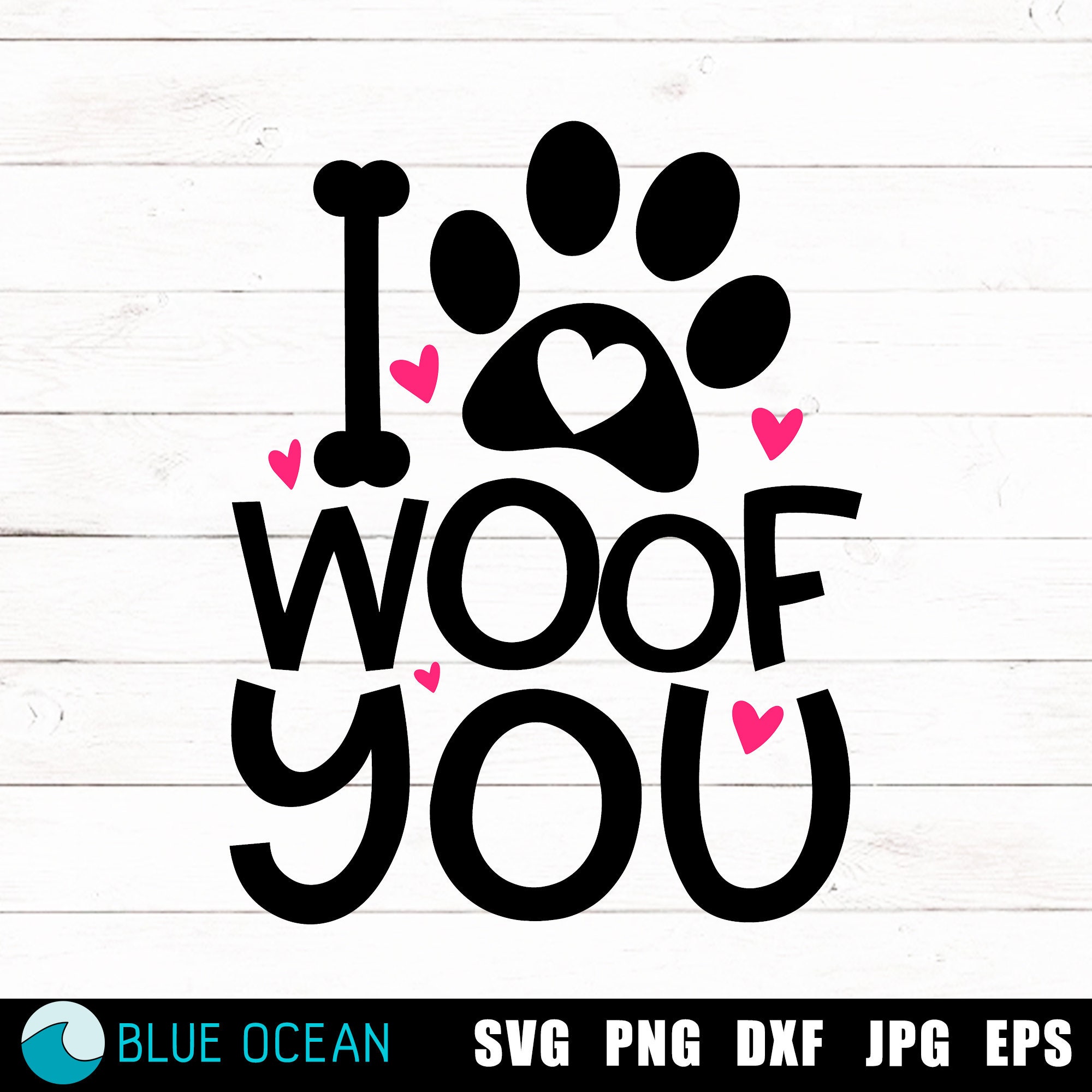 Dog Valentines SVG I Woof You SVG Dog Mom Files for Cricut - Etsy