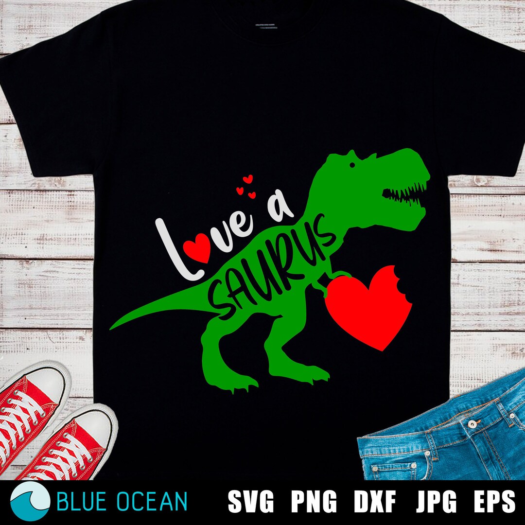 Valentines Boy Svg, Valentine Dinosaur SVG, Love a Saurus, Valentine's ...