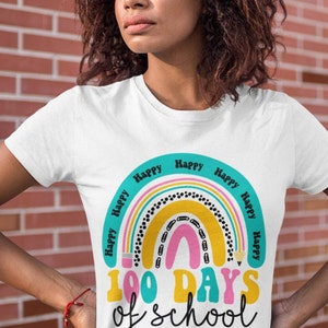 100 Days of School SVG, 100 Days Rainbow SVG, 100 Days School Shirt ...