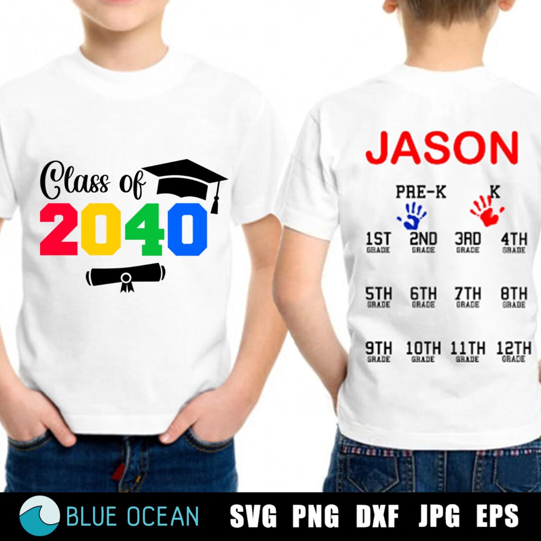 Class of 2040 Handprint SVG, Class of 2040 Grow With Me SVG, Class of ...