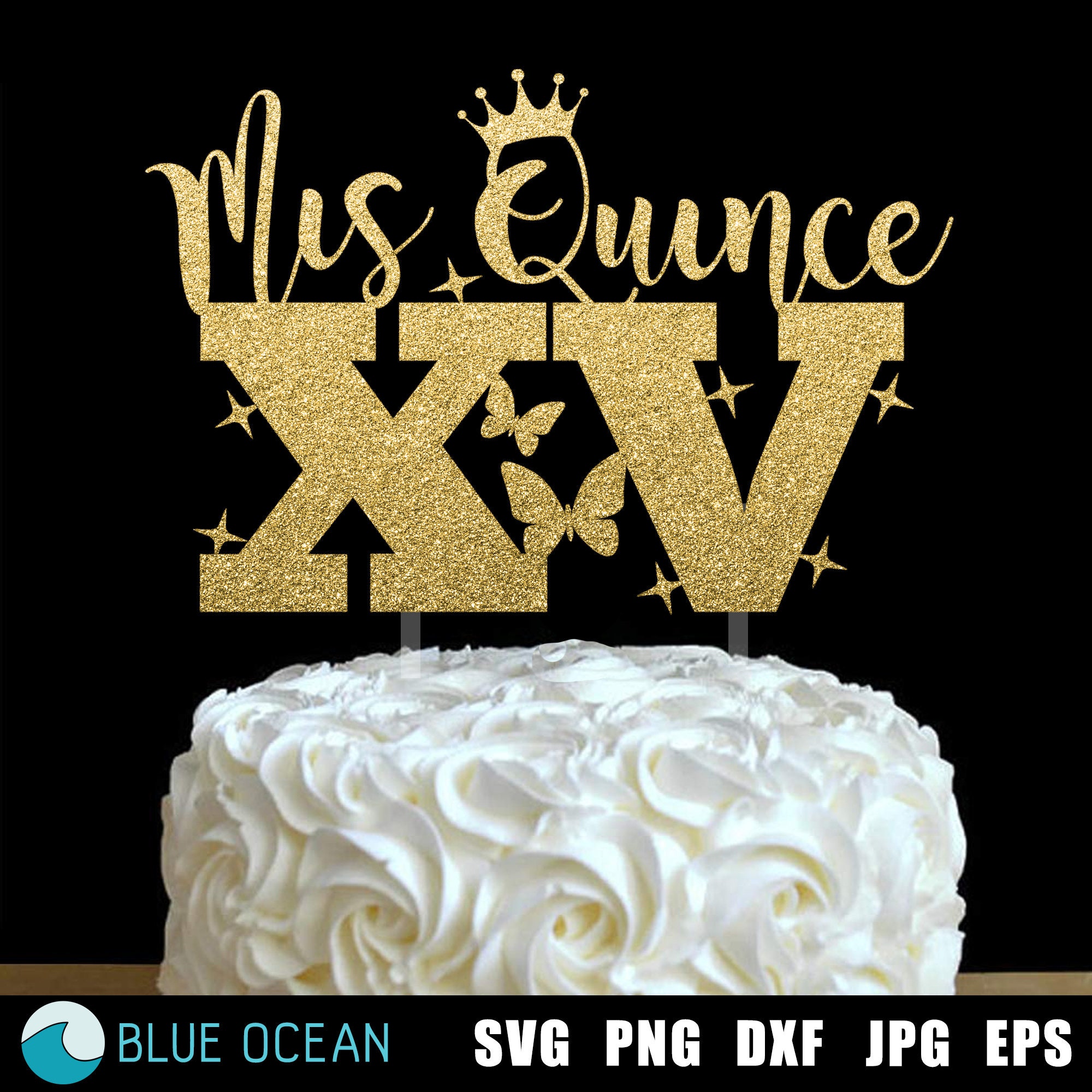 Mis quince cake topper SVG Mis quince SVG Mis quince | Etsy