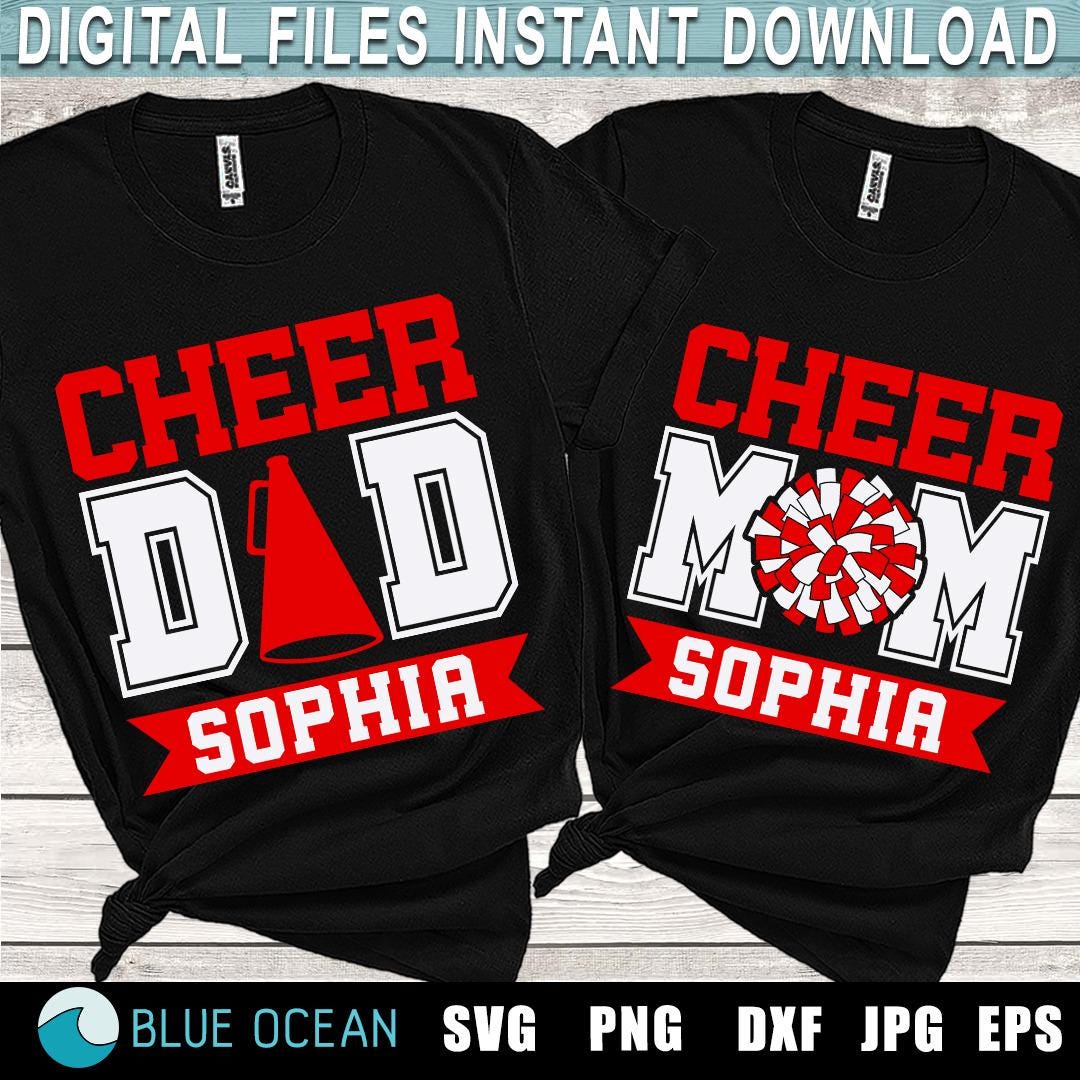 Cheer Mom SVG, Cheer Dad SVG, Cheerleading Family SVG, Custom Cheer Svg ...