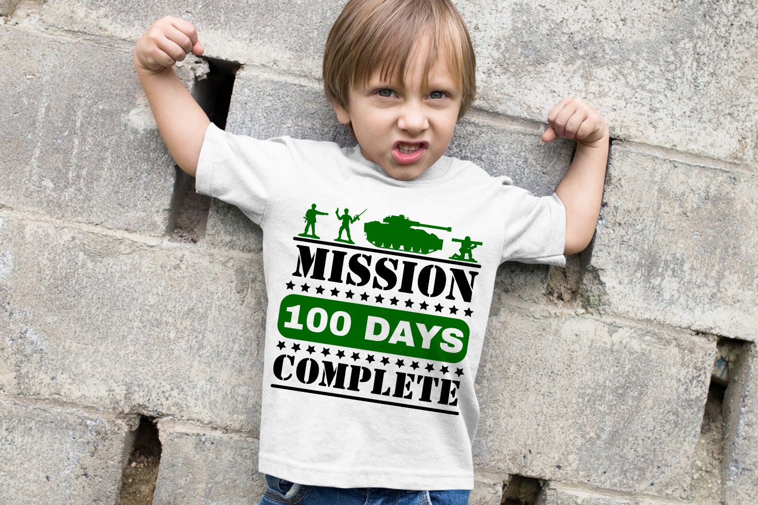 Mission 100 Days Complete SVG, Military SVG, 100 Days of School Boy SVG ...