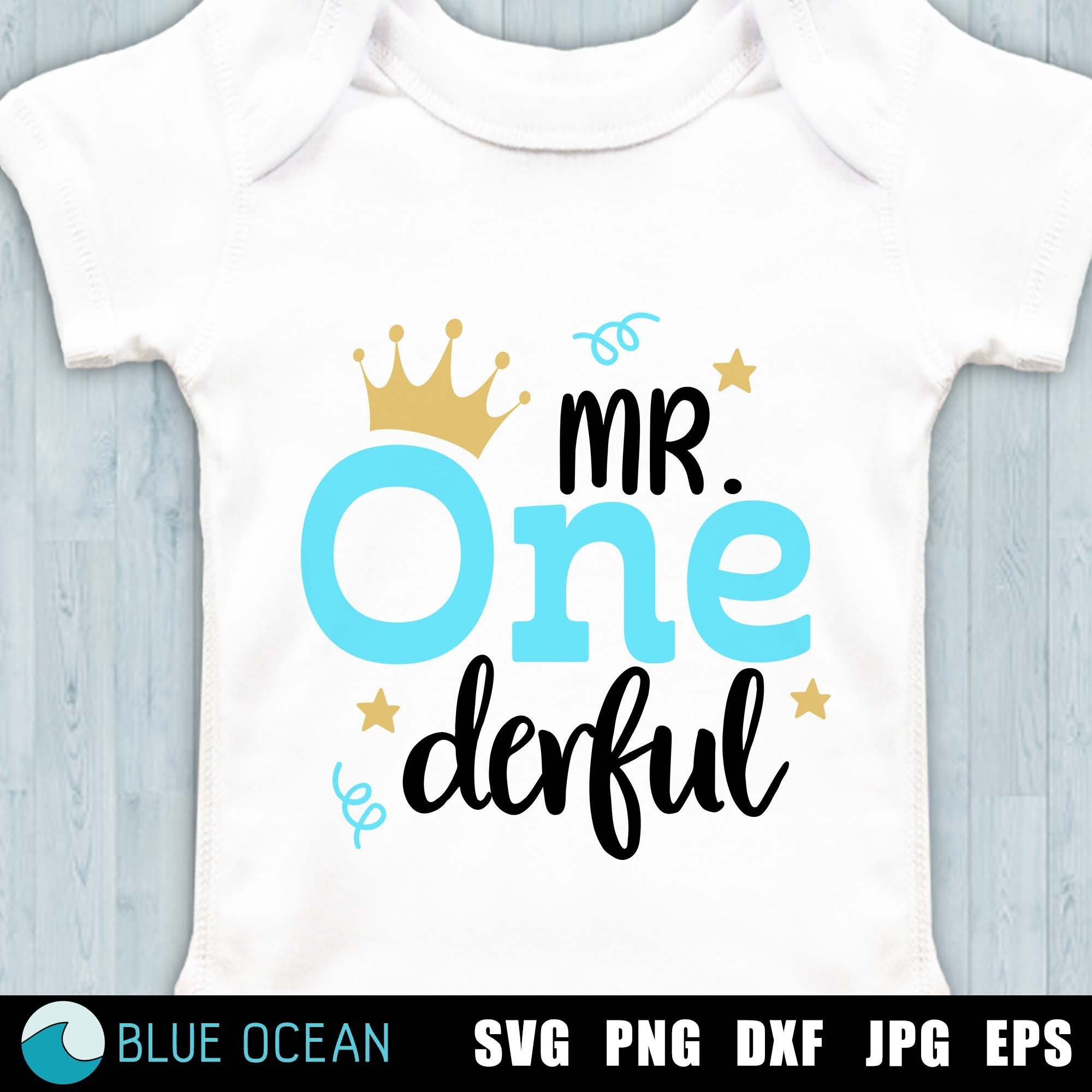 Mr One Derful Svg First Birthday Svg Boy Birthday Svg 1st - Etsy