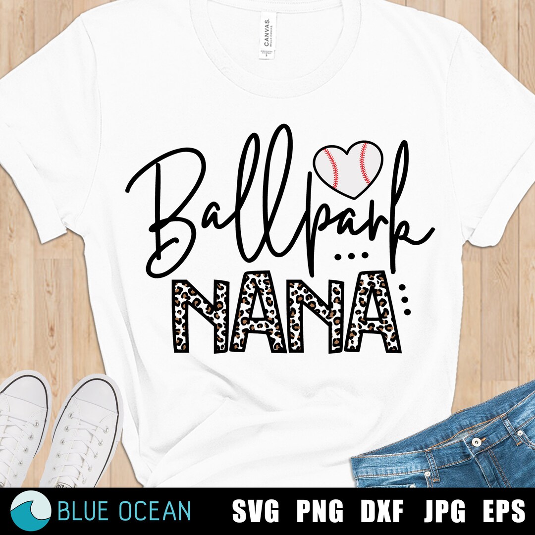Baseball Nana SVG, Ballpark Nana Cut Files, Leopard Print, Baseball ...
