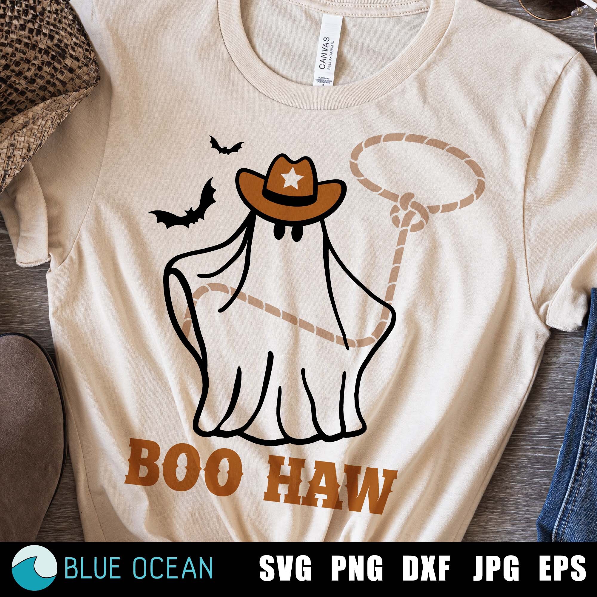 Boo Haw SVG Western Ghost Svg Cowboy Ghost Svg Cowboy Hat - Etsy