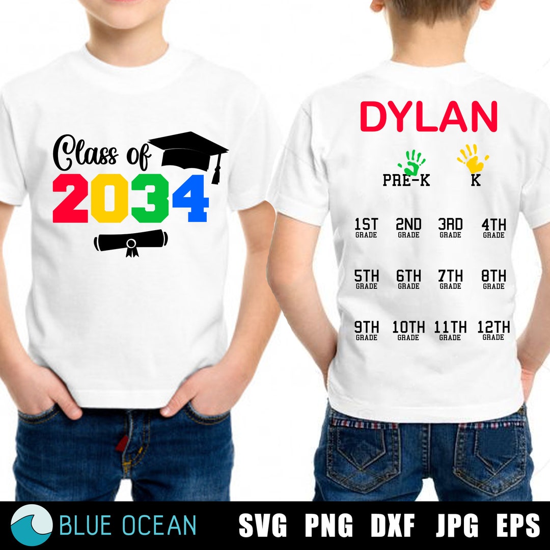 Class of 2034 Handprint SVG, Class of 2034 Grow With Me SVG, Class of ...