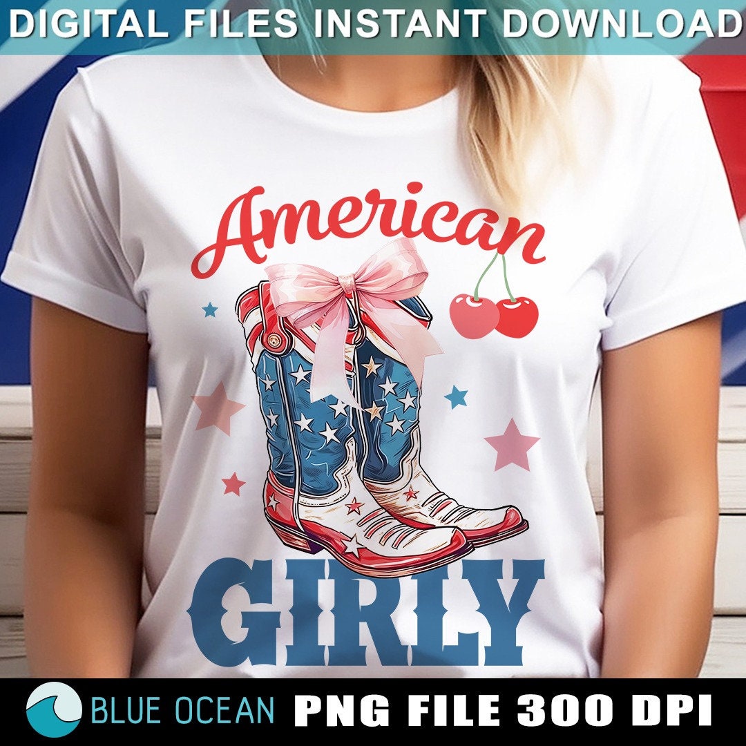 American Girly PNG, 4th of July Coquette PNG, Cowgirl Boots PNG, Pink ...