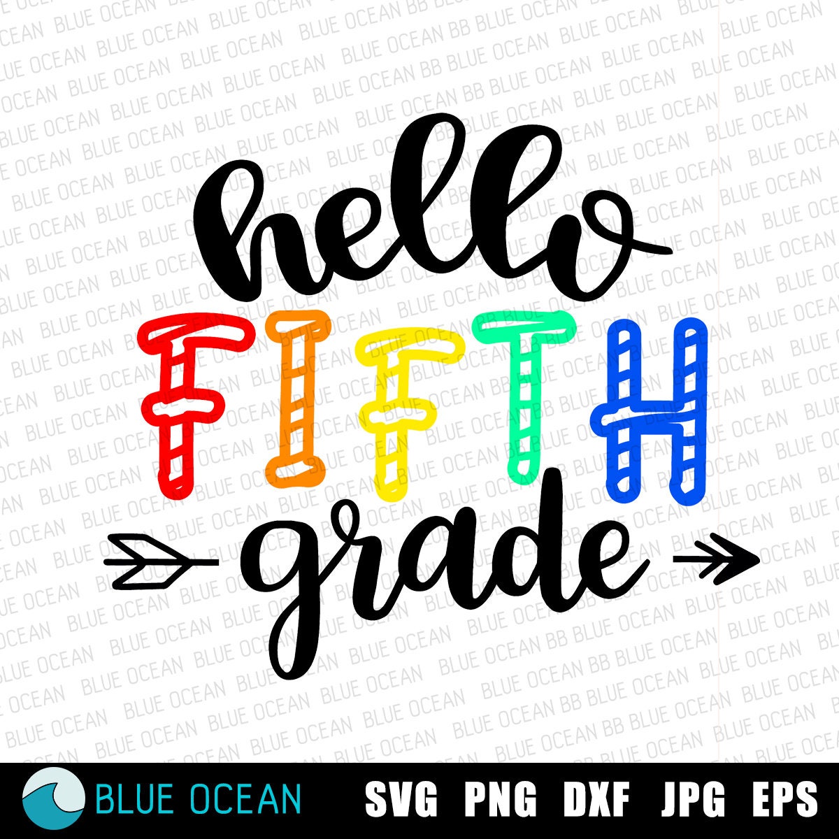 Hello fifth grade SVG 5th grade shirt SVG Back to school | Etsy