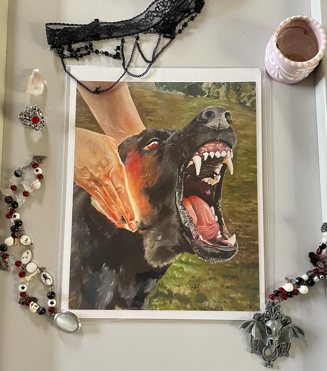 Greek Mythology Growling Dog Oil Painting "lyssa's Revenge; Actaeon's ...