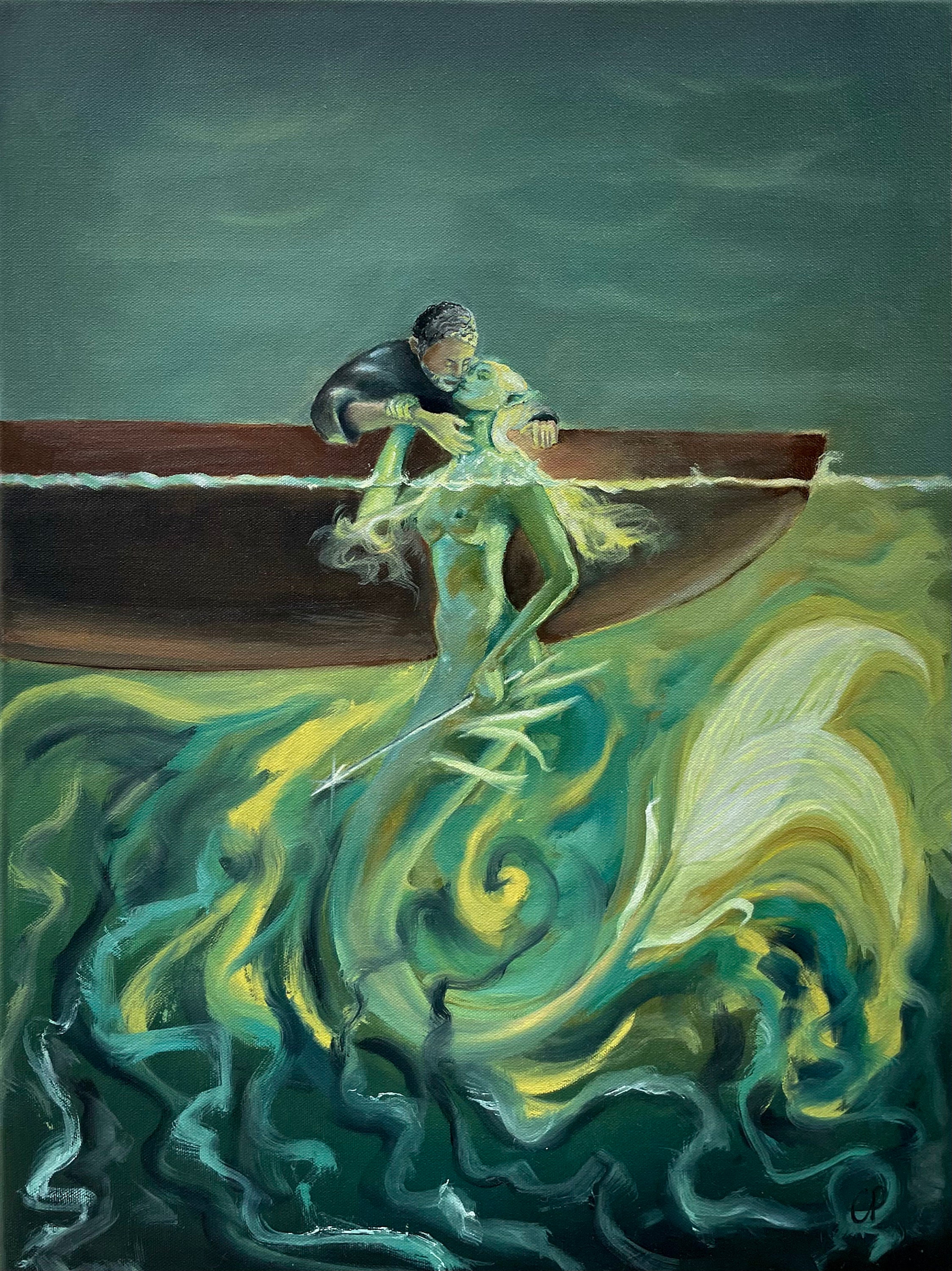 Mermaid/siren and Pirate Oil Painting Art Print With Backing Board - "a ...
