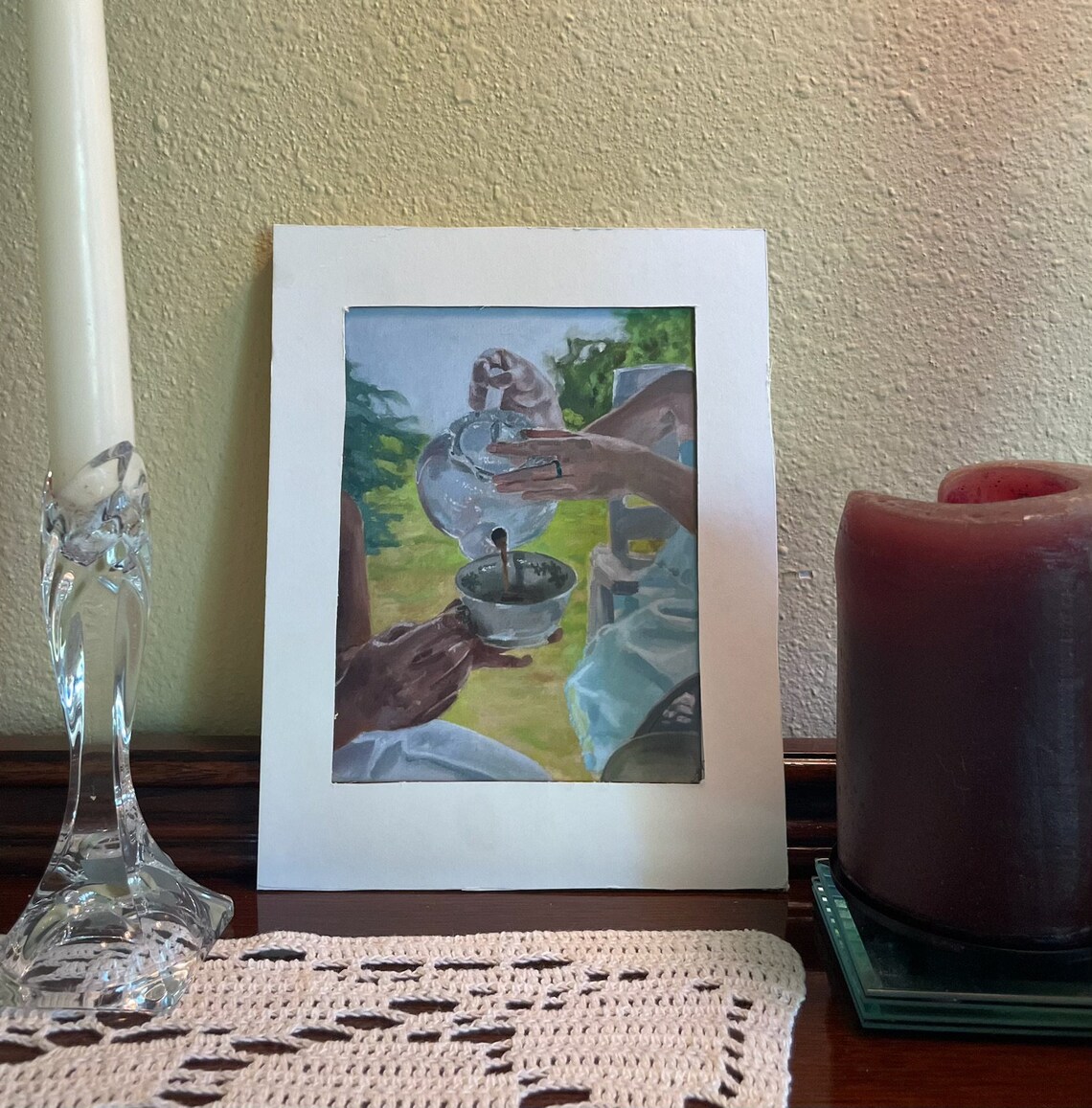 Tea Party Painting Coquette Regency Art Print With Backing Board - "tea ...