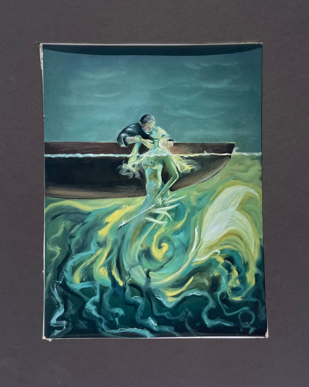 Mermaid/siren and Pirate Oil Painting Art Print With Backing Board - "a ...