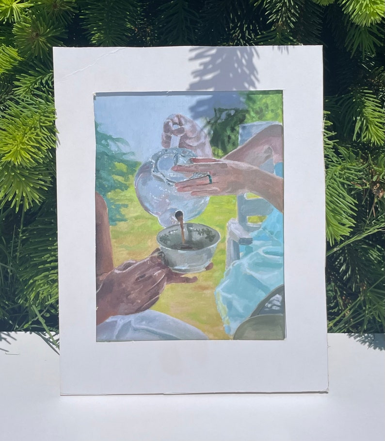 Tea Party Painting Coquette Regency Art Print With Backing Board - "tea ...