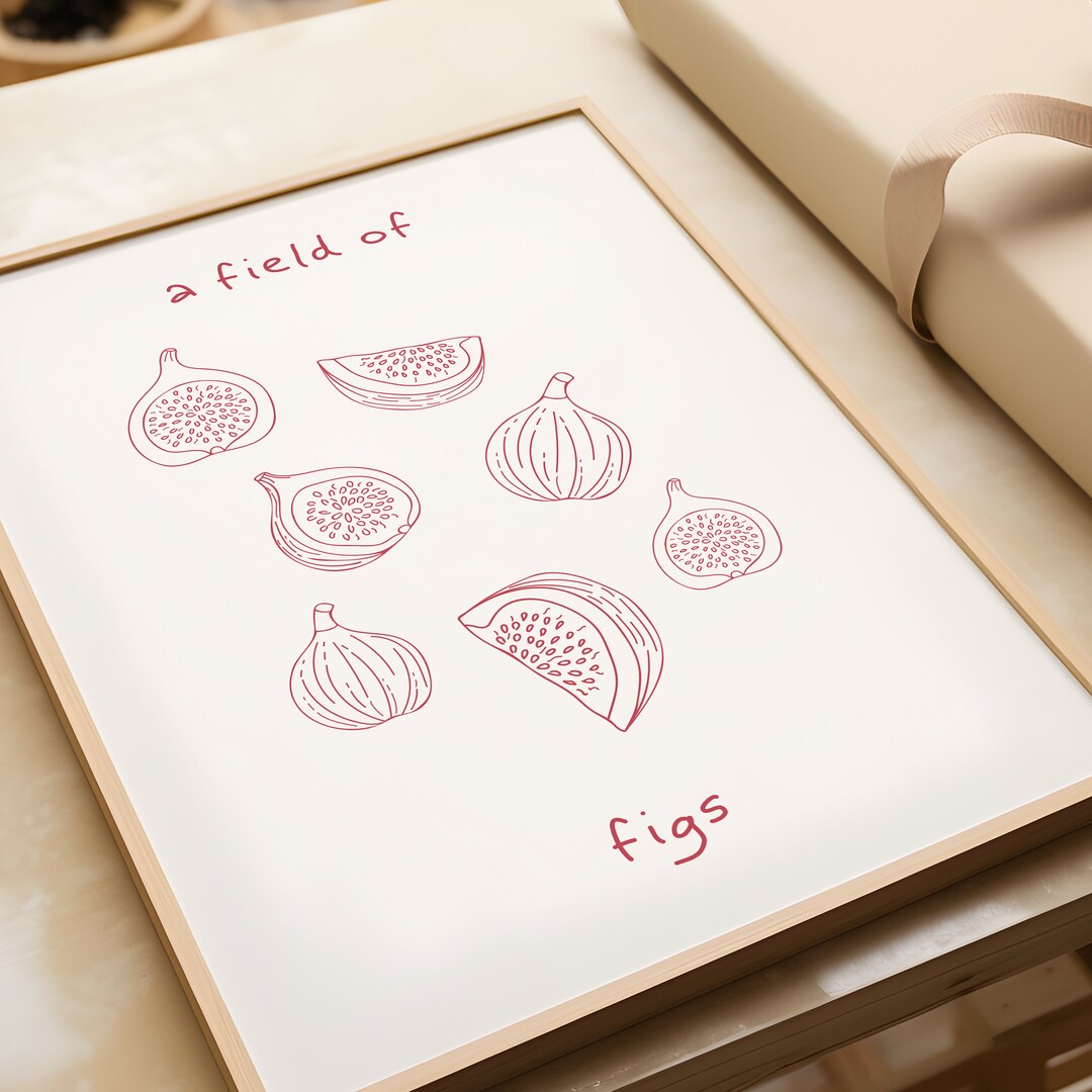 A Field of Figs, Retro Wall Art, Fig Art Print, Trendy Wall Art, Dorm ...